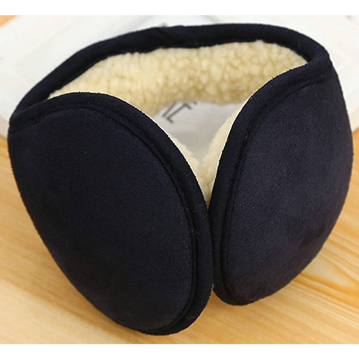 Caistre Winter Warm Outdoor Earmuffs, Foldable Ear Warmers Knit Furry Fleece Ear Muffs for Women Men
