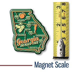 Georgia Premium State Magnet by Classic Magnets, 2.2" x 2.5", Collectible Souvenirs Made in The USA