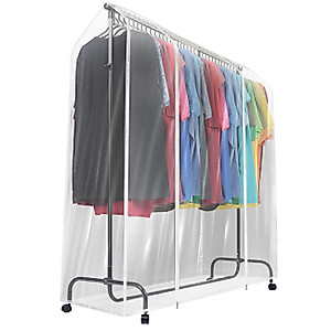 Sorbus Garment Rack Cover - 6 Ft Transparent Clothes Rail Cover, Garment Coat Hanger Protector Clothing Storage for Dresses, Suits, Coats, and more