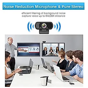 GoHZQ 1080p Webcam with Microphone,Wide Angle Web Camera with Privacy Cover,USB External Camera for Computer Monitor Laptop Desktop PC Mac,HD Webcam for Live Streaming