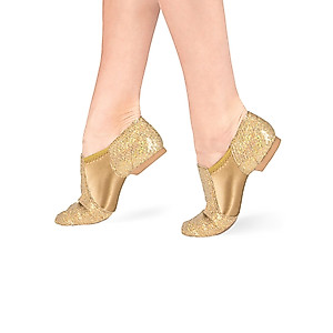 Double Platinum Womens Glitter Jazz Shoes Silver 04.5M Dazzle