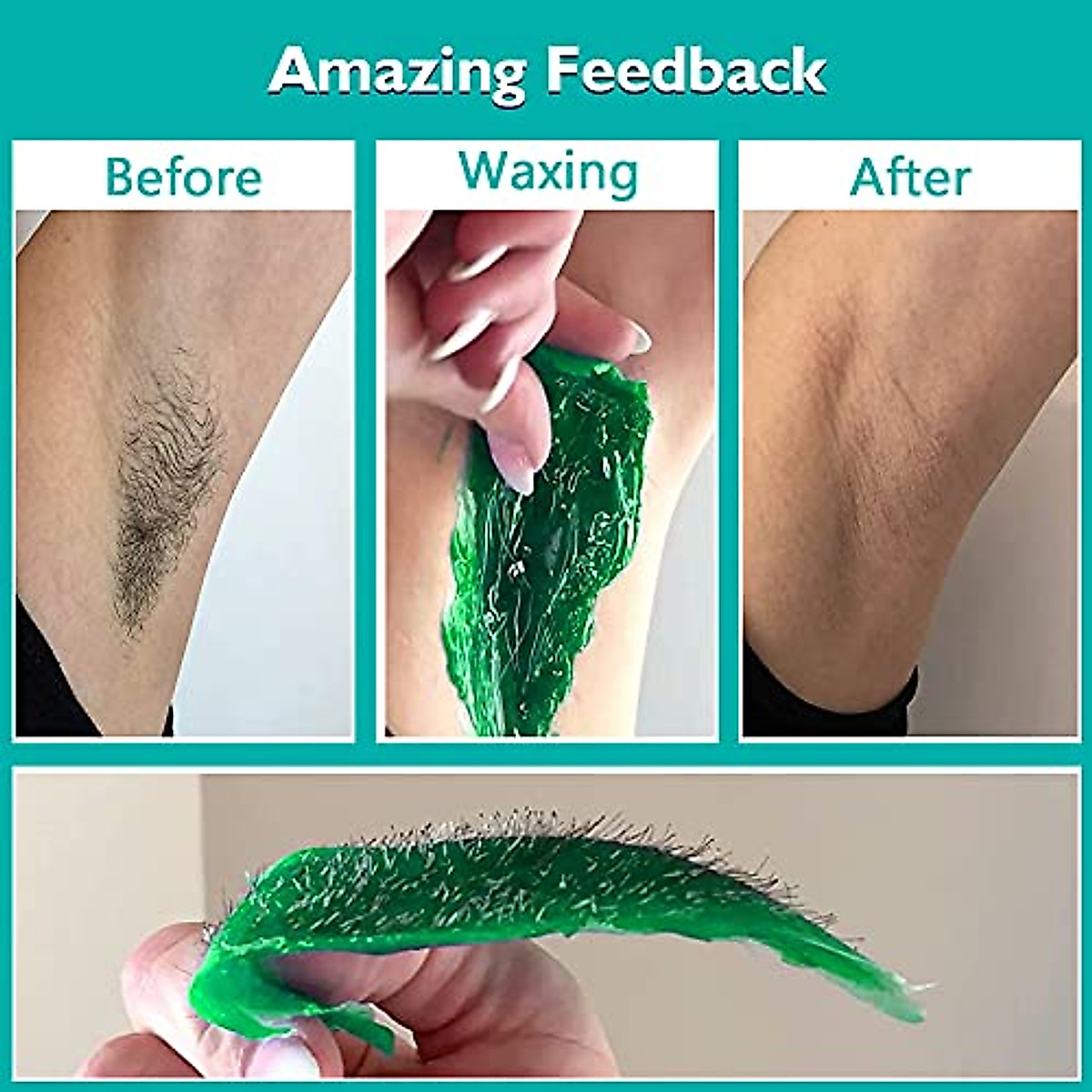 Bestidy Waxing Kit for Women and Men Home Wax Warmer with 5 Pack Hard Wax Beads Hot Wax Hair Removal for Brazilian Body Underarm Bikini Chest Legs Face Eyebrow (White)