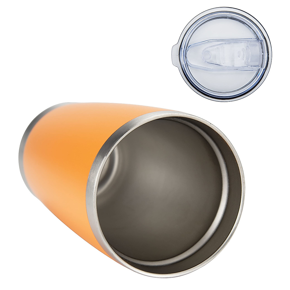 Kmass kmax 4pack 20oz Stainless Steel Vacuum Insulated Travel Cup with Lids and Straws and Cleaning Brush Double Wall Travel mug Coffee Cup Stainless Steel Tumblers for Home, Office (Orange)