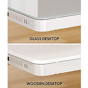 FLEXISPOT 55" White Electric Standing Desk with Drawers, Quick Assembly Home Office Sit Stand Desk with Storage, USB Charging, Computer Desk for Home Office (White Top + Adjustable Frame, Comhar)