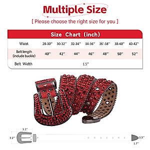 MUKINGBELTS Men Women Rhinestone Belt Luxury Strap Leather Sparkle Studded Belts Western Bling Bling Diamond Cowboy Belts