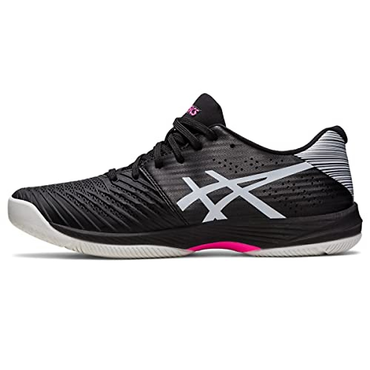 ASICS Men's Solution Swift FlyteFoam Tennis Shoes, 11.5, Black/HOT Pink