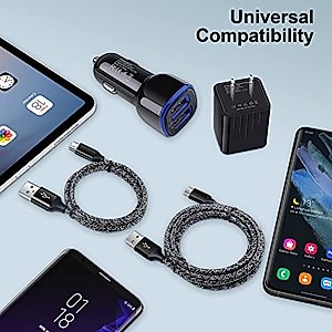 Fast Charger Type C Charging Block USB Wall Plug Android Phone Fast Car Charger Adapter C Type Charging Cable 3FT 6FT for Samsung Galaxy S23 S22 Plus S22 Ultra S21 FE S20 S10 A10e A11 A12 A13 A21 A51
