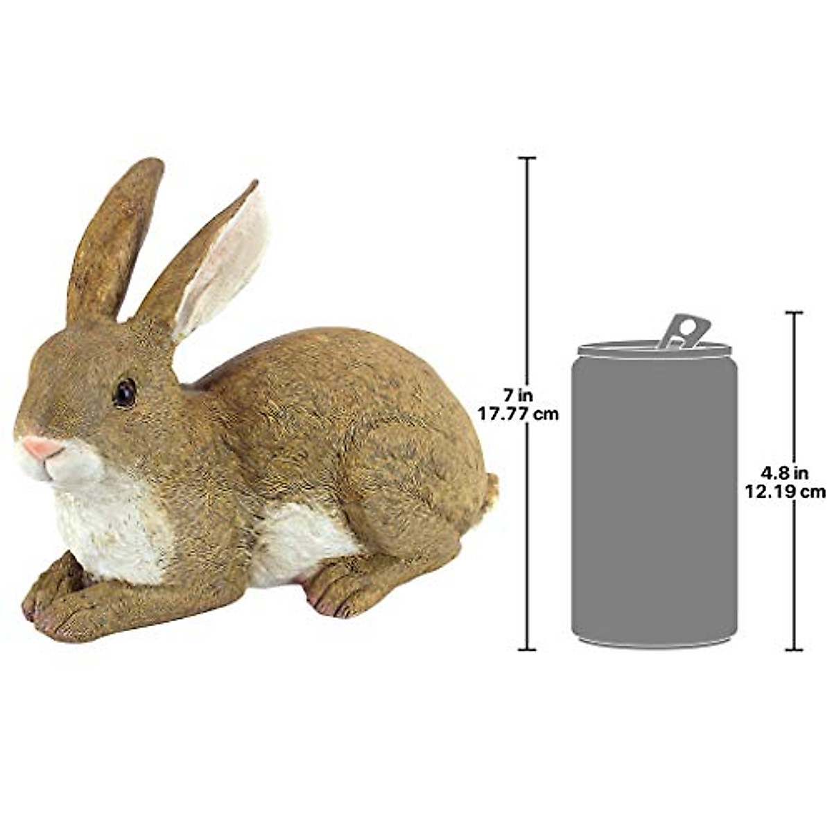 Design Toscano QM200861 Bashful The Bunny Lying Down Rabbit Outdoor Garden Statue, 10 Inch, full color