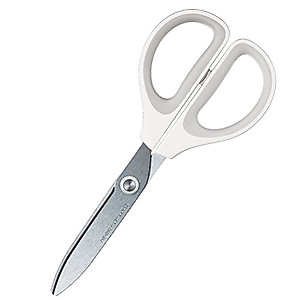 Kokuyo Saxa Scissors, White, Standard Blade, Symmetrical Handle for Both Right-Hand and Left-Hand, Japan Import (HASA-280W)