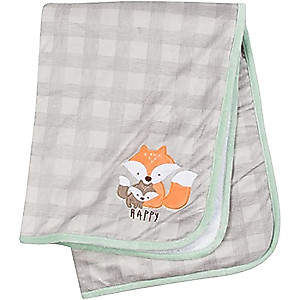 Gerber Baby Boys Girls and Neutral Newborn Infant Baby Toddler Nursery Soft Plush Blanket, Happy Fox Grey, 30" x 40
