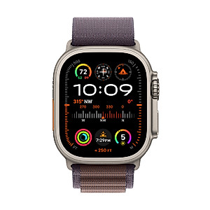 Apple Watch Ultra 2 [GPS + Cellular 49mm] Smartwatch with Rugged Titanium Case & Indigo Alpine Loop Large. Fitness Tracker, Precision GPS, Action Button, Extra-Long Battery Life, Carbon Neutral