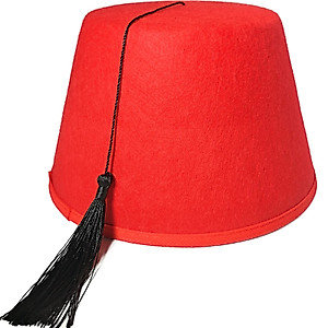 Red Fez Hat Arabic Hat Turkey Hat Arabian Moroccan Bellhop Hat Usher Hat Doctor Who Hat Costume Genie Hat Wizard Hat