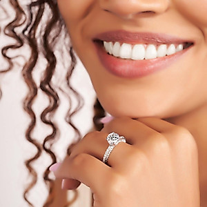 1 Carat | IGI Certified Round Shape Lab Grown Diamond Engagement Ring For Women | 14K Or 18K in White, Yellow Or Rose Gold | Lab Created Atria Secret Double Halo Diamond Engagement Ring | GH-VS1-VS2 Quality Friendly Diamonds Engagement Ring