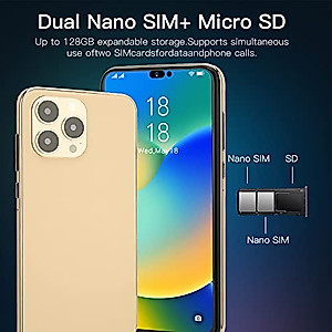 ariarly Smartphone Unlocked Smartphone 6.1in HD Screen 3G Network Mobile Phone for Android 10 2GB RAM + 32GB ROM Dual SIM Phone 4000mAh Large Battery (US Plug)