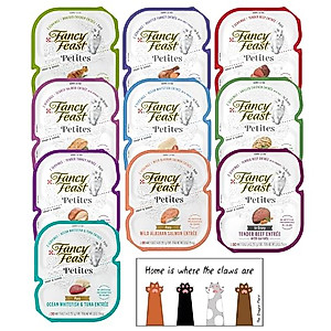 Fancy Feast Petites Gourmet Wet Cat Food Gravy & Pate Grain-Free Twin Packs All 10 Flavors, 20 Servings