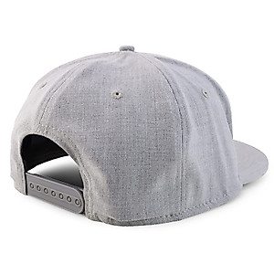 Armycrew Oversized 2XL Structured Flatbill Snapback Cap for Big Heads - Heather Grey - 2XL