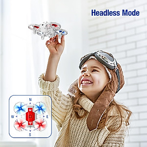 Rc Drone for Beginner, JoyKey Easy Mini Drone for kids with Adjustable LED Light, Indoor Quadcopter with Speed Mode, Altitude Hold, 3D Flip, Auto Rotation, One Key Start/Land, Headless Mode and 2 Batteries, Drone Toy for Boys & Girls