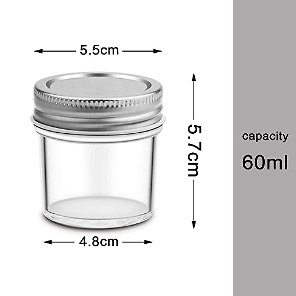 CZWESTC 16PACK 2Ounces Glass Jars with Lids,Mini Mason Jar Shot Glasses with Metal Lid,Round Set Glass Jars Canning Storage Jars Containers for Storing Lotions, Powders, and Ointments …