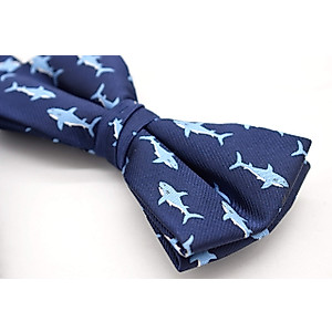 Carahere Mens Bow Ties Handmade Pre-Tied Novel Fun Pattern Bow Ties For Men Light Blue