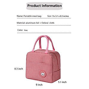 5.5 L Pink Bear Small Lunch Bags for Women, Portable Insulation Bags, Reusable Lunch Bags, Can be Used for Picnics, Work, etc. (S, Pink Bear)