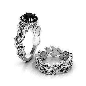 Stainless Steel Rings Diamond Double Ring Set for Women Fashion Jewelry Popular Accessories 17 Mile Jewelry (Silver, 8)