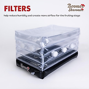 Boomer Shroomer Inflatable Monotub Kit, Mushroom Growing Kit Includes a Drain Port, Plugs & Filters, Removeable Liner [Patent No: US 11,871,706 B2]