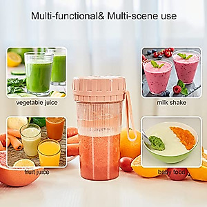 Portable Blender for Shakes and Smoothies,Personal Size Blender with USB Rechargeable,300ml 10oz Mini Handheld Blender with 4 Blades,Fresh Juice Blender Crush Ice Mixer for Sports Travel and Outdoors