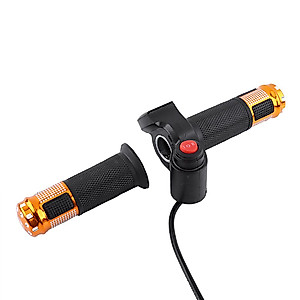 Yosoo 3 Gears Speed Switch Bike Grips Cover with Led Display Sn Accelerator Handle for Electric ycle (Gold&Black) Electric Thumb Throttle 3 Speed Throttle Grip for Electric Bikes