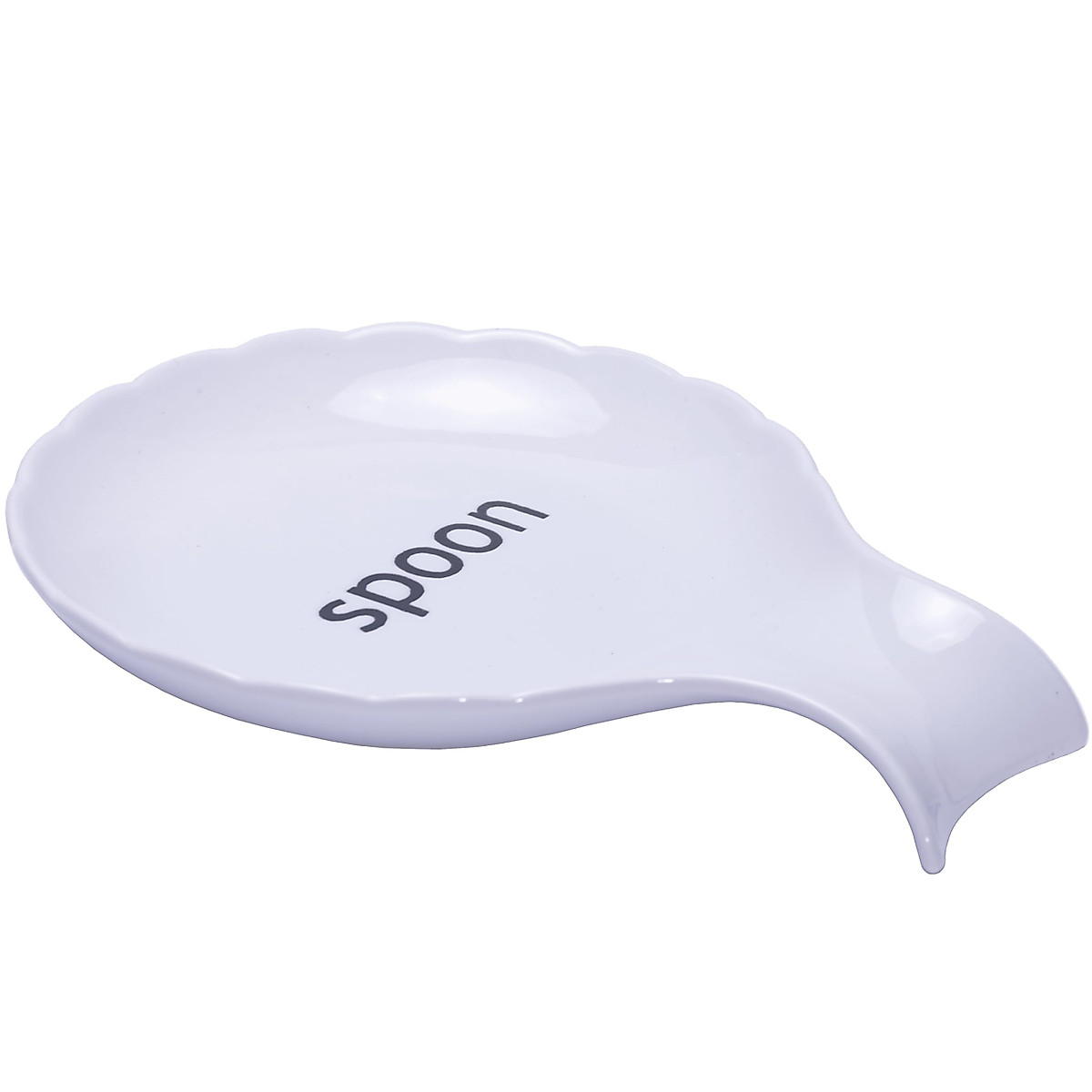 XANADU Ceramic Spoon Rest for Kitchen Counter | Cooking Spoon Holder for Stove Top | Countertop Spoon Rest for Spatulas,Ladles, Tongs & More, White