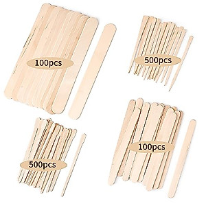 1200Pcs Waxing Sticks - 4 Style Assorted Wood Wax Sticks for Body Face Hair Removal, Eyebrow Lip Nose Small Waxing Applicator Sticks, Wax Spatula Applicator Wooden Craft Sticks