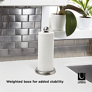 Umbra Teardrop Modern Design Paper Towel Holder, Nickel