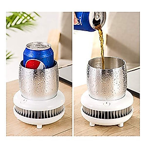 Coffee Machines Camping Coolers Coffee Cup Cooler Portable Mug Cooling Beverage Chiller Electric Cup Plate Fast Cooling Machine with Aluminum Mug for Office Home Outdoor Reusable Iced Tea Wine Juice