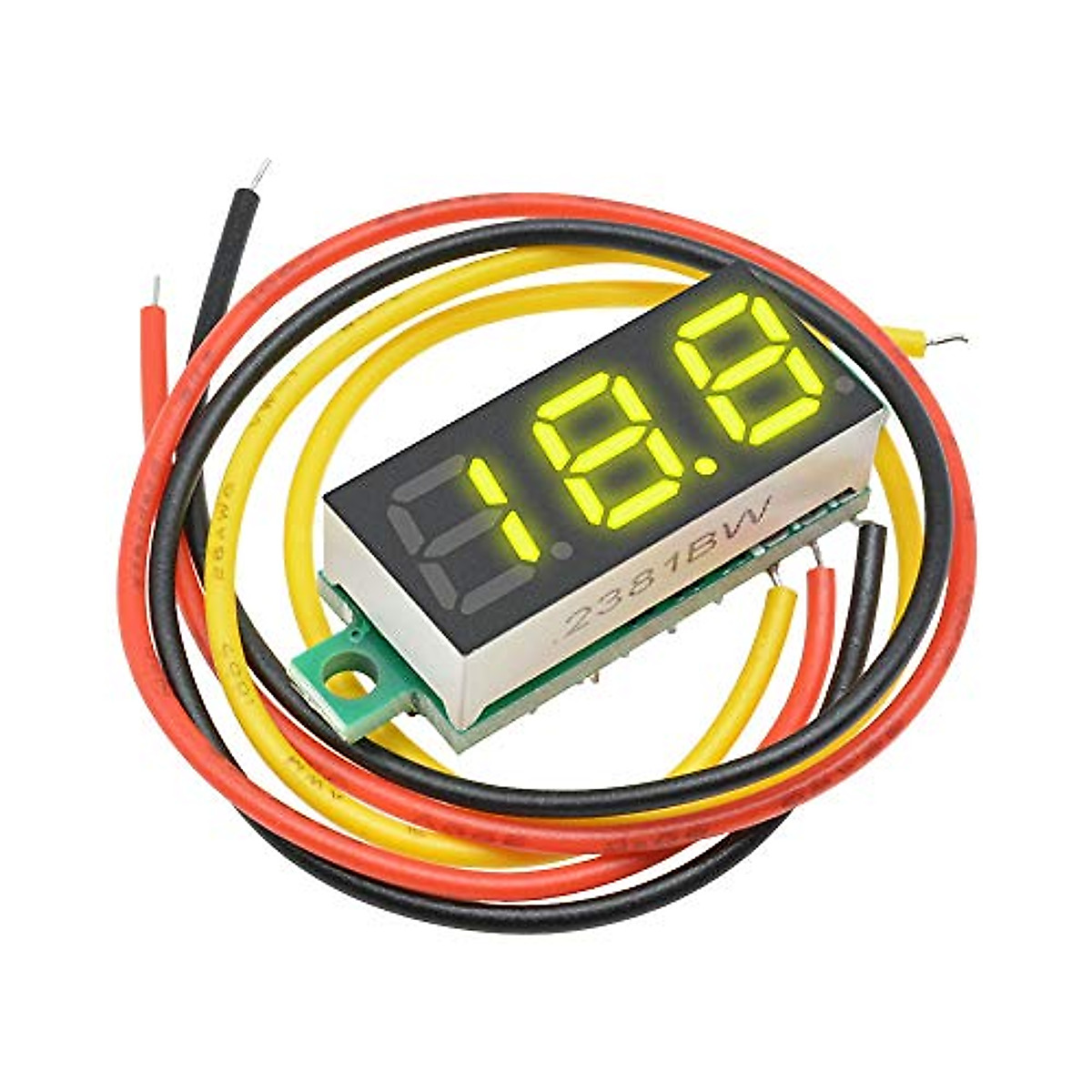 diymore 5PCS 0.28"Mini DC Voltmeter 3-Wire LED Display DC 0-100V Voltage Tester for 1-8s Lipo/Li-ion/LiMn/Li-Fe (White+Red+Yellow+Blue+Green)