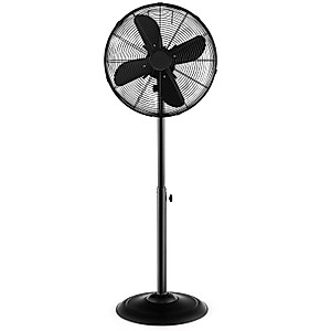 ARLIME Pedestal Fan, 16 Inch Oscillating Fan w/ 3 Speeds & Adjustable Height, 75° Oscillation & 20° Tilt, Heavy Duty Metal Aluminum Blades, Standing Fan for Bedroom, Home Office, Garage (Copper)