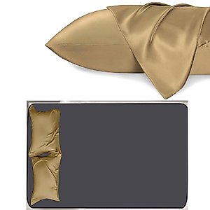 Grounding Therapy Mat (54‘’ * 71‘’) Set + 1 Copper Infused Pillowcase Grounding Mattress Cover Pad Anti- Aging, Beauty Face, Grounding Sheets for Better Sleep, Relieve Pain