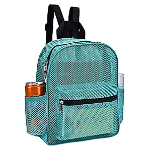 MAY TREE Aqua Mesh Backpack for School, Beach, Swimming, Outdoor Workout, Fitness, Travel, Sports Equipment Storage - Transparent, Durable Polyester Mesh