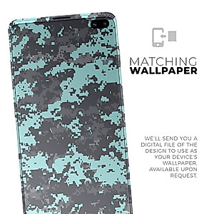 DesignSkinz Light Blue and Gray Digital Camouflage Protective Vinyl Decal Wrap Skin Cover Compatible with The Samsung Galaxy S20 (Screen Trim & Back Glass Skin)
