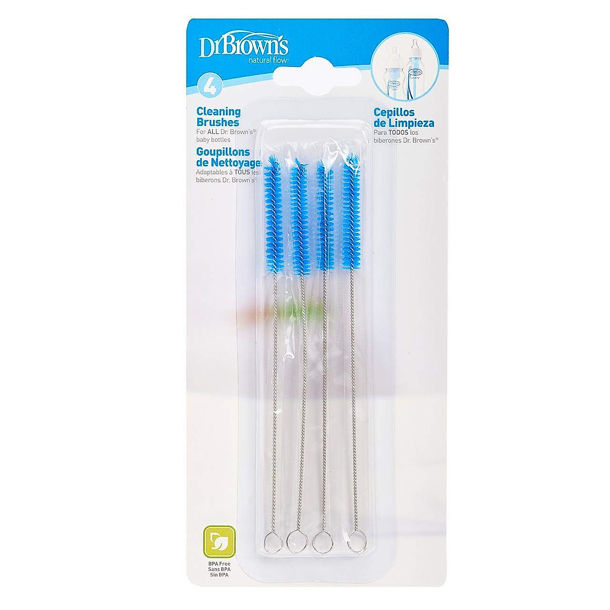 Dr. Brown's Natural Flow Cleaning Brush- Assorted Color(4-Count/Single Pack)