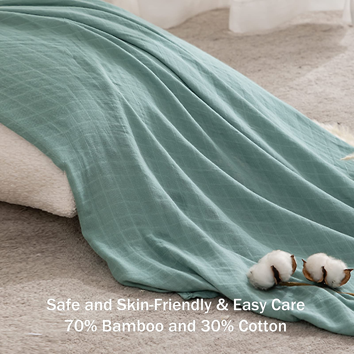 HBselect 5-Pack Cotton Baby Muslin Swaddle Blankets