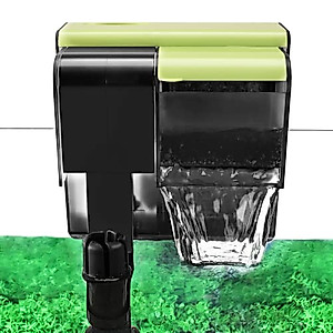 Yekavo Aquarium Filter, Quiet U-V Fish Tank Filter, Waterfall Adjustable Hang on Filter with Surface Skimmer, Green Water Killer, 5 Layers Filtration for 10 to 20 Gallons Freshwater Saltwater Tank