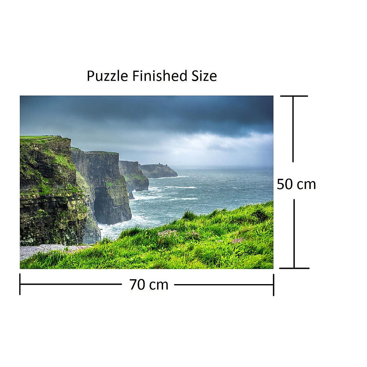 Deerbird 1000 Piece Large Jigsaw Puzzle - Cliffs of Moher, Ireland - 1000 Piece Puzzles for Adults and Teens - Landscape Series 19.69 * 27.55 Inches