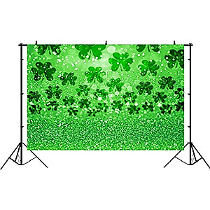 Happy St. Patrick's Day Photography Backdrop Lucky Irish Green Shamrock Bokeh Glitter Sequins Background Children Kids Adults Baby Shower Party Portraits Decor Photo Studio