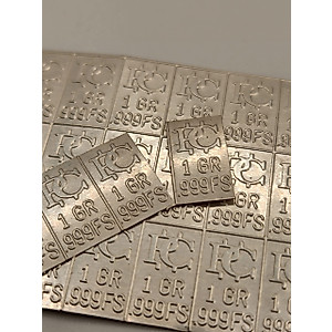 6 One Grain Pure Silver Bars .999 Fine Silver