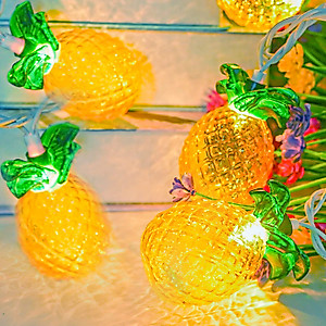 Dr.BeTree Pineapple String Lights 8.5ft, Funny Pineapple String Lights 10 Large Pineapple Lights, Tropical Beach Themed Pineapple Fairy Lights for Home Birthday Party Decor, White Wire