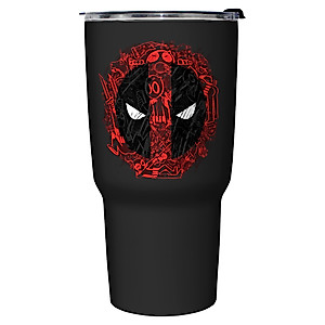 Marvel Deadpool Icons 27 oz Stainless Steel Insulated Travel Mug, 27 Ounce, Multicolored