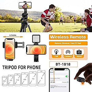 Camera Tripod,Video Tripod with Fluid Head, Arsoer 60" Vlog Tripod with Wireless Remote/Carry Bag/Rotatable Phone Holder, Compatible with iPhone/Canon/Nikon/Sony/Telescope, for Vlogging/Shooting