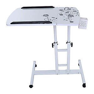 Household Computer Task Desk Office Table,Can Be Folded and Adjusted Angle,Adjustable Height,Locking Casters,2 Pieces of Separate Tabletop(Ship from US!)