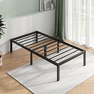 Novilla Twin Bed Frames, 14 Inch Metal Platform Bed Frame Twin Size with Storage Space Under Bed Frames, Heavy Duty Steel Slat Support, No Box Spring Needed, Easy Assembly
