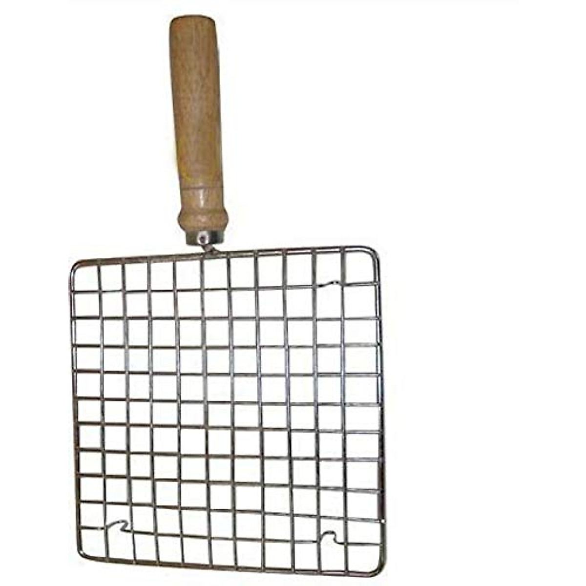 YADNESH Stainless Steel Wire Roaster Papad Jali Roasting Net Roast Grill Chapati Toast Wooden Round Handle (7.5 Inch)