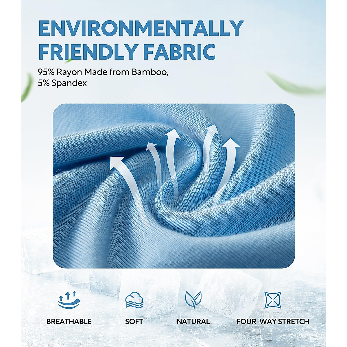 DAVID ARCHY Mens Trunks Underwear Soft Breathable Rayon Made from Bamboo Trunk No Fly Pouch 4-Pack L 2.5''